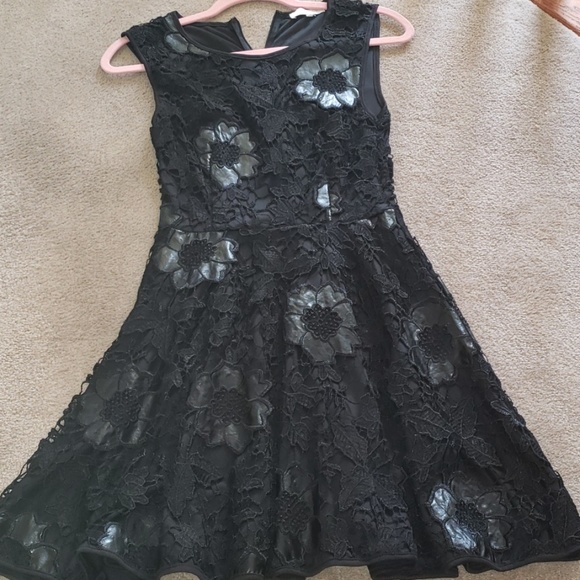 Sugarlips | Dresses | Sugarlips Fit N Flare Embellished Faux Leather ...